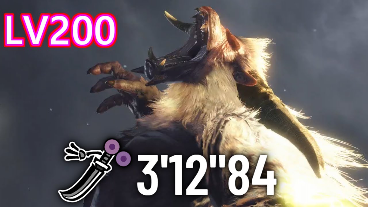LV200傀異激昂ラージャン 猫火事場 太刀ソロ 3’12″84 Anomaly Investigations Furious Rajang ...